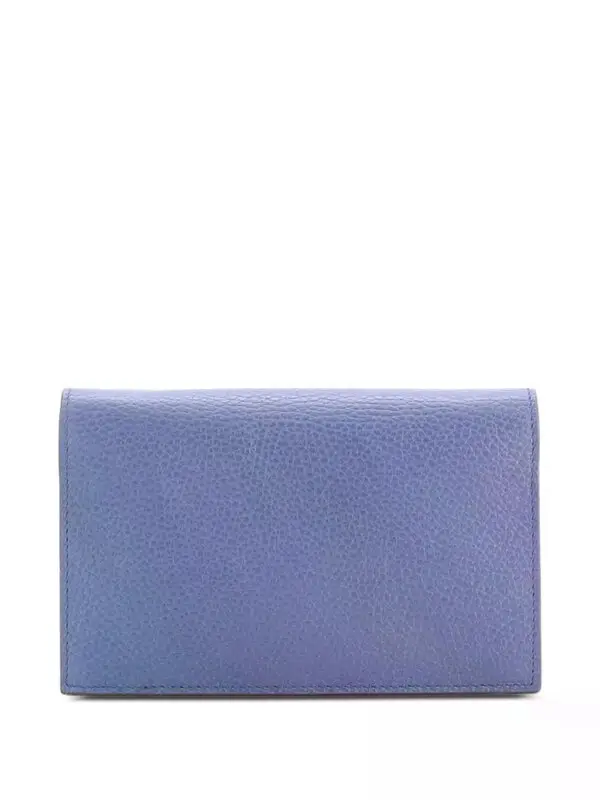 Gucci Interlocking Wallet On Chain Leather Crossbody Bag - Blue