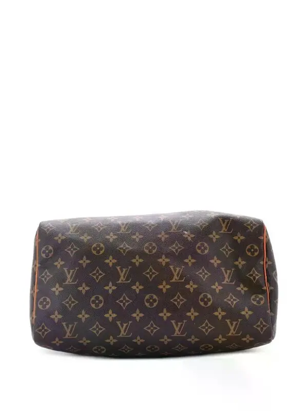 LOUIS VUITTON Speedy Monogram Canvas 35 Satchel Handbag - Brown