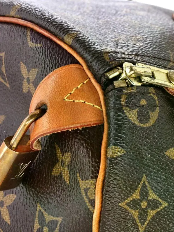LOUIS VUITTON Speedy Monogram Canvas 35 Satchel Handbag - Brown