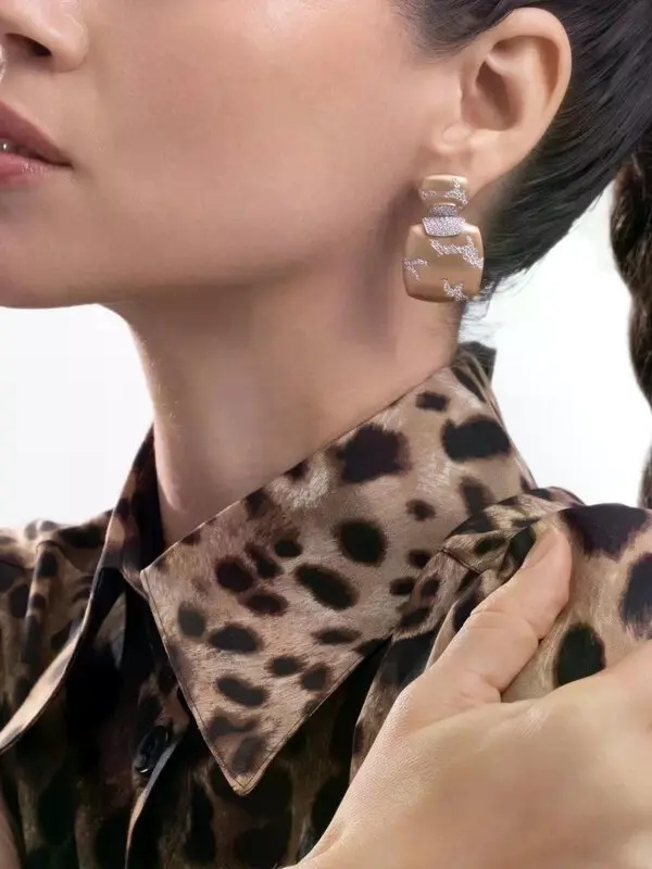 ARUNASHI Diamond Square Drop Earrings - Gold