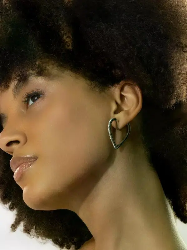CADAR Endless Heart Diamond Hoop Earrings
