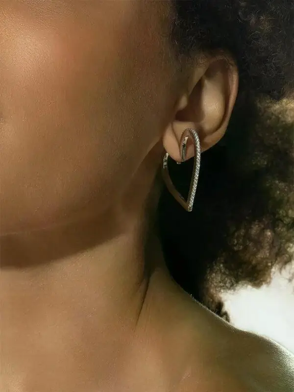 CADAR Endless Heart Diamond Hoop Earrings