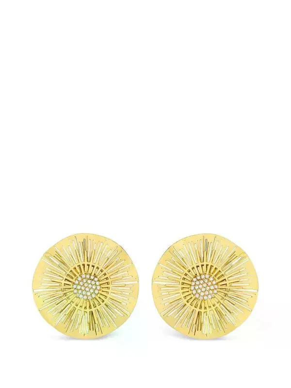 CAROL KAUFFMANN 18k Yellow Diamond Sunburst Earrings - Gold