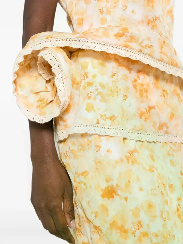 Magda Butrym Floral-print Peplum Midi Dress