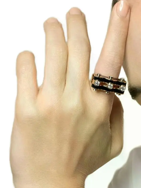 David Webb Small Wave Studlette Ring - Gold