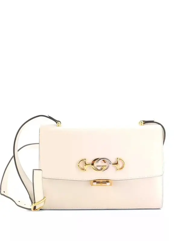 Gucci Zumi Flap Leather Small Shoulder Bag - White
