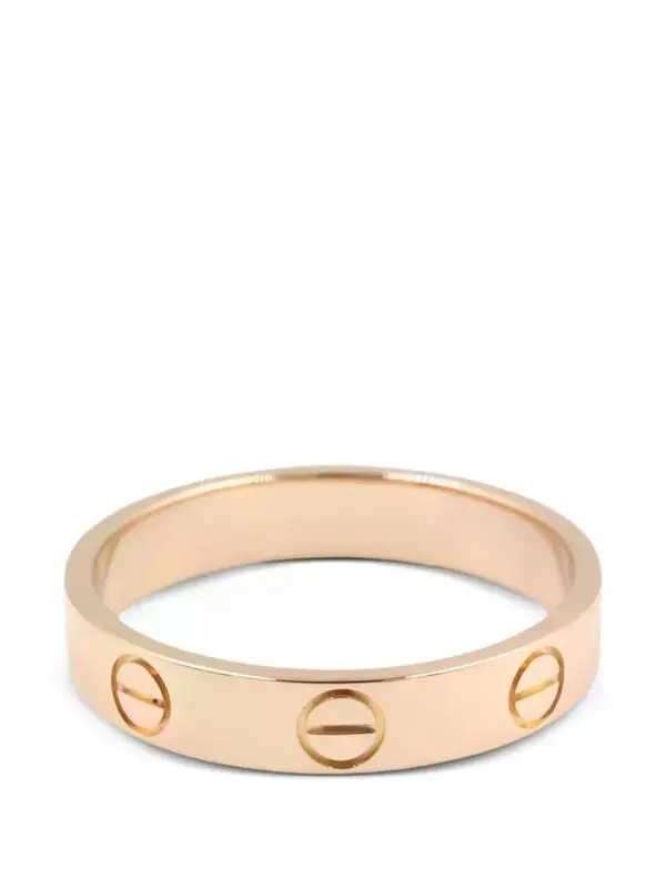 Cartier 18k Rose Gold Engraved Screw Motif Band Ring - Pink