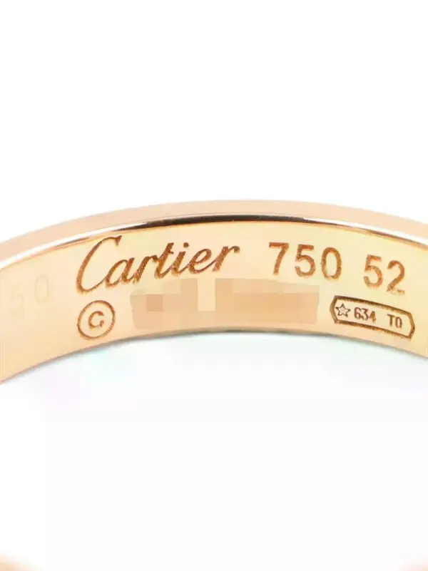 Cartier 18k Rose Gold Engraved Screw Motif Band Ring - Pink