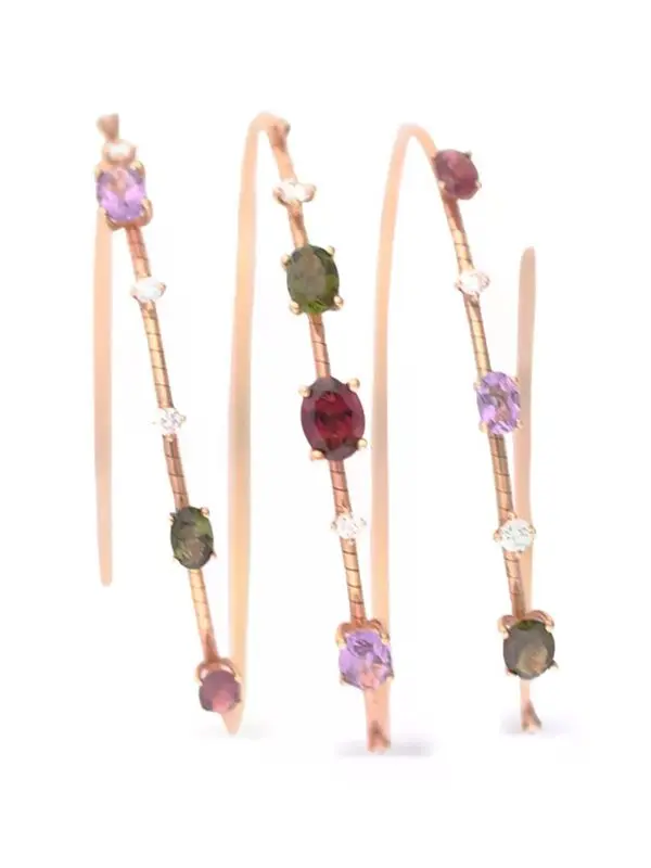 MATTIA CIELO Multi-stone Diamond And Gemstone Bracelet In 18k Rose Gold - Pink