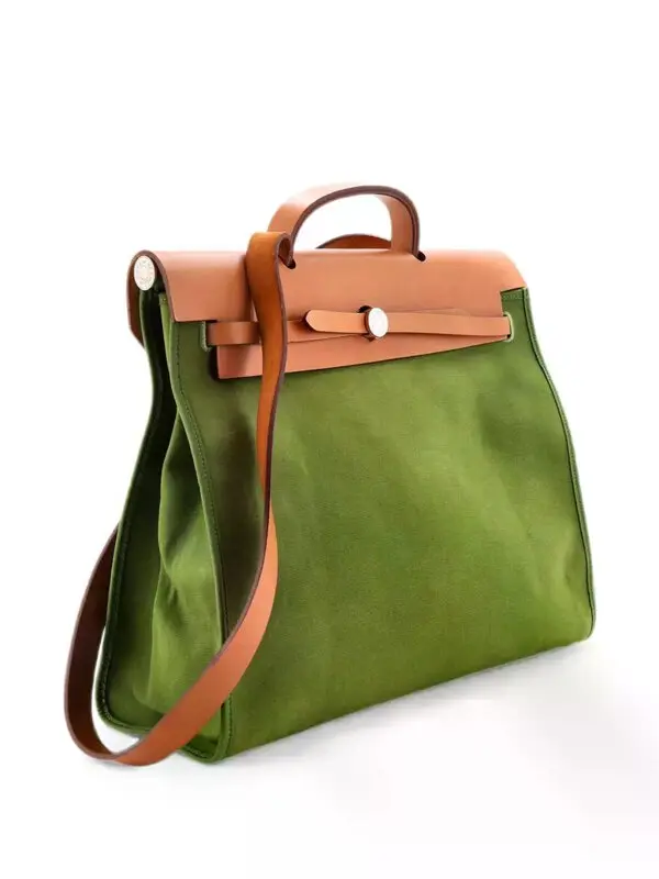 Hermès Herbag Zip Leather And Toile 39 Satchel