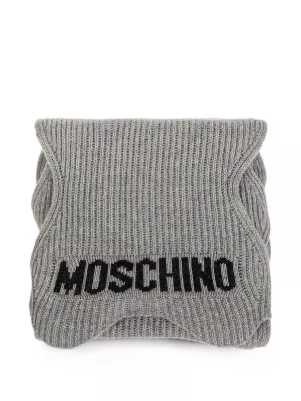 Moschino Logo-intarsia Ribbed Scarf