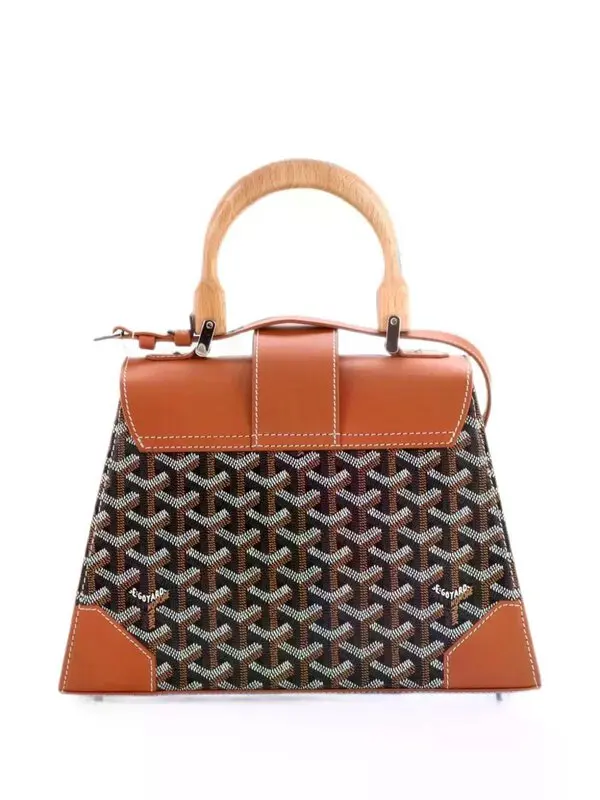 Goyard Saigon Top Handle Bag Coated Canvas With Leather Pm Satchel - Brown