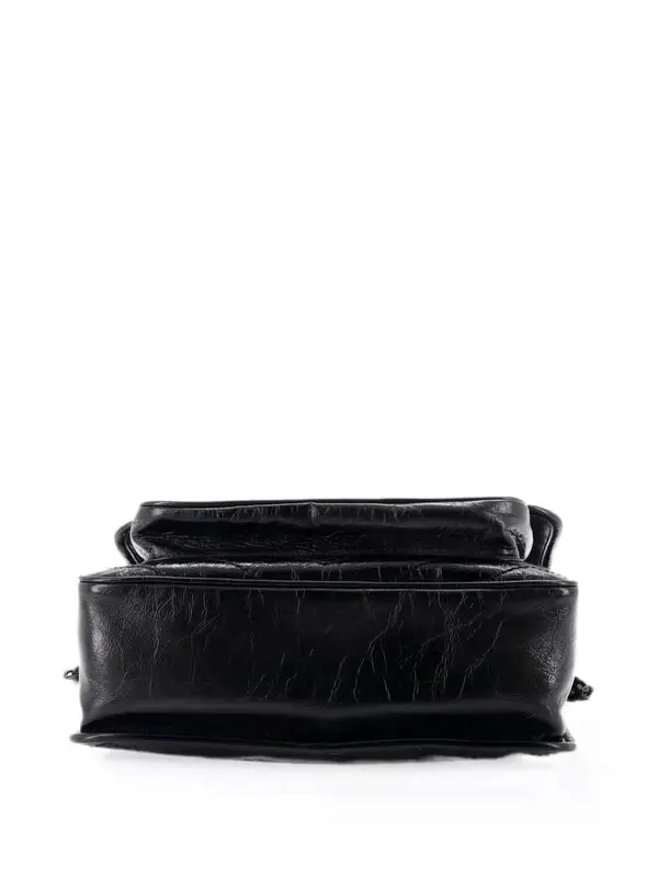Saint Laurent Niki Chain Flap Bag Matelasse Chevron Leather Medium Shoulder Bag - Black