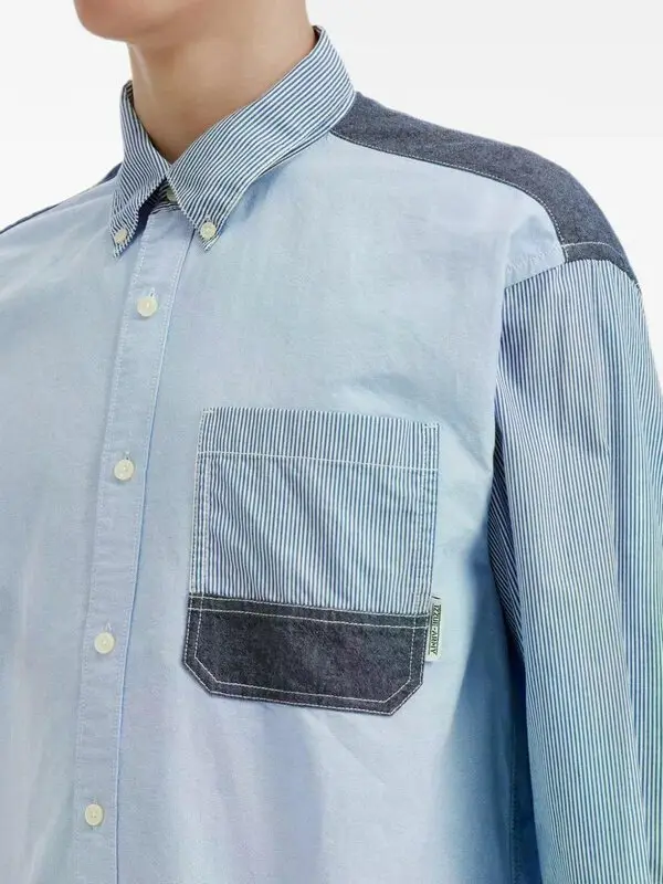 Izzue Patchwork Striped Shirt