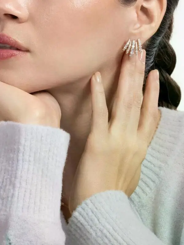 Kwiat Diamond Five-row Cuff Earrings