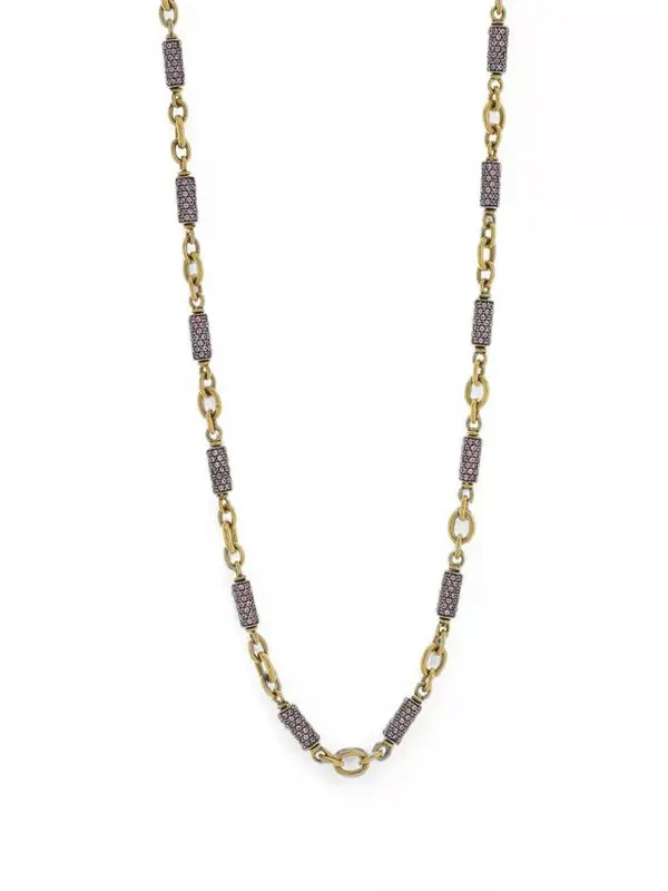 SYLVA & CIE Pink Sapphire Bullet Chain Necklace