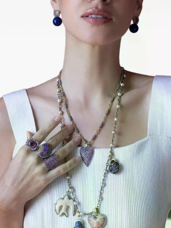 SYLVA & CIE Pink Sapphire Bullet Chain Necklace
