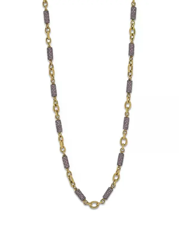 SYLVA & CIE Pink Sapphire Bullet Chain Necklace - Gold
