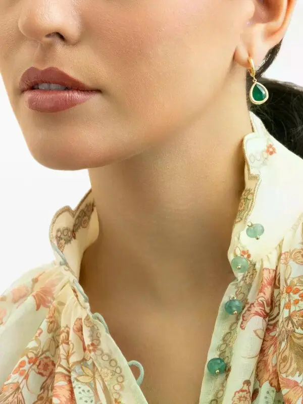 OCTAVIA ELIZABETH Hidden Gem Emerald Earrings