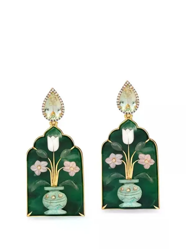 SILVIA FURMANOVICH Multi-stone Flower-vase Earrings