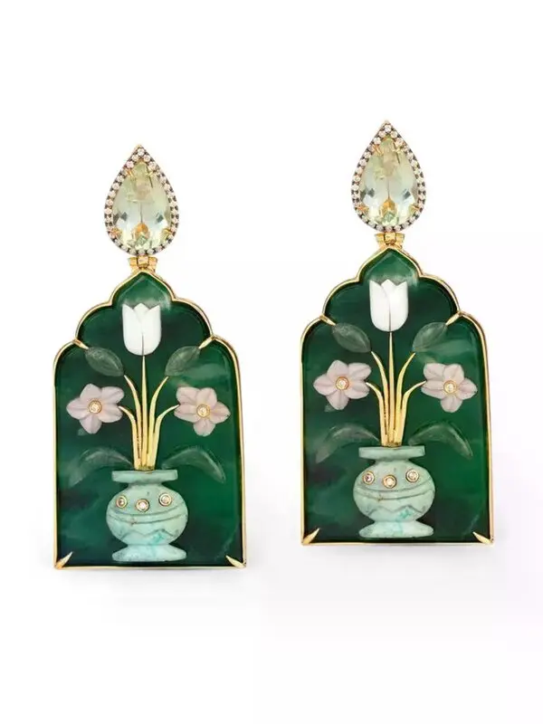 SILVIA FURMANOVICH Multi-stone Flower-vase Earrings