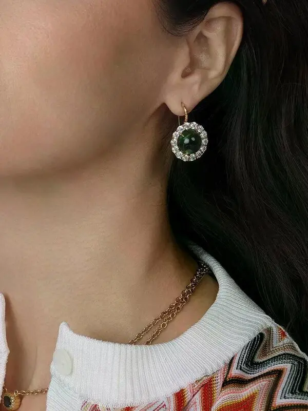 Retrouvai 18k Yellow Tourmaline And Diamond Earrings