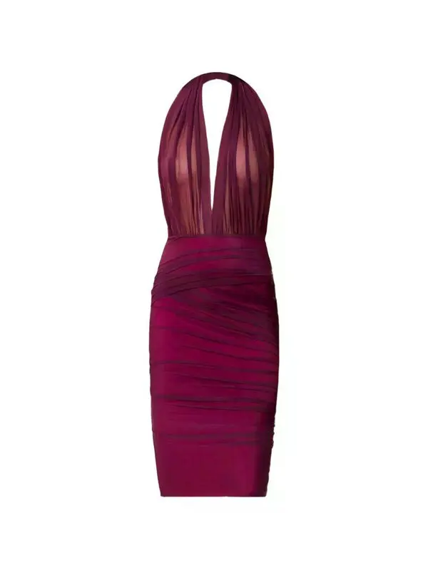 AMAZUIN Tamie Halterneck Draped Midi Dress