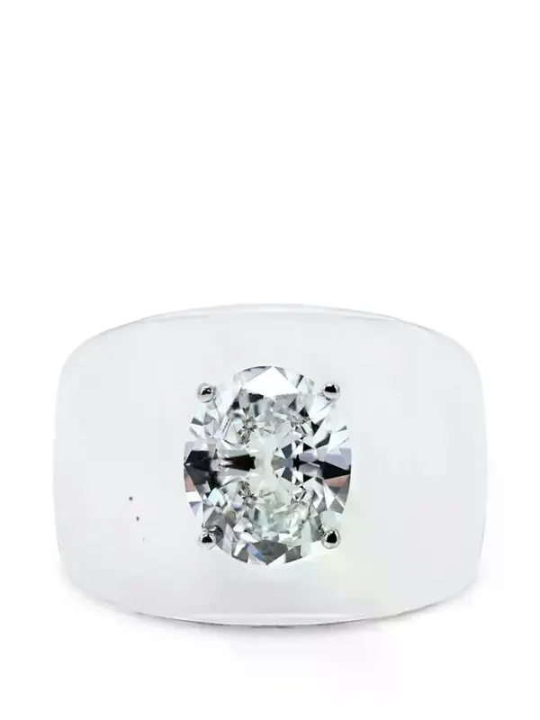 SOLO FOR DIAMONDS Diamond-embellished Dome Ring