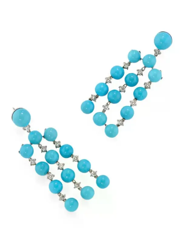 Irene Neuwirth Gumball Turquoise And Diamond Earrings