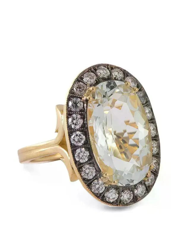 SYLVA & CIE 18k Yellow Topaz And Diamond Ring - Gold