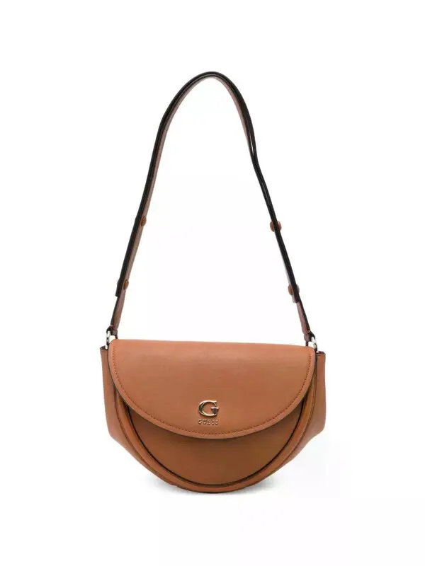 Guess Coleen Logo-plaque Leather Crossbody Bag - Brown