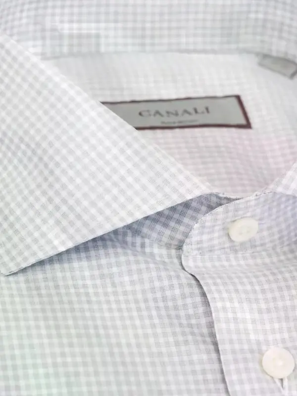 Canali Gingham-check Shirt - White