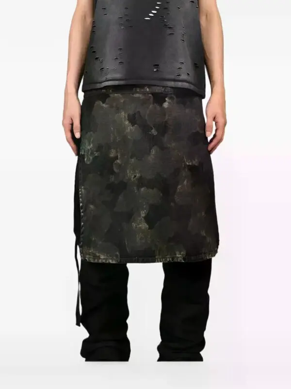 FILTH Bleached-effect Wrap Skirt