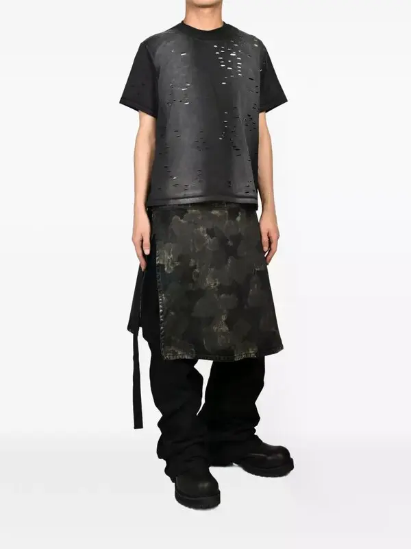 FILTH Bleached Effect Wrap Skirt