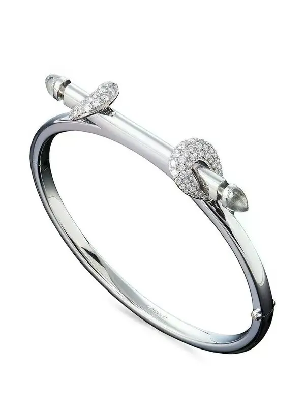 ANANYA 18k White Gold Chakra Icon Crystal Quartz And Diamond Bracelet - Silver