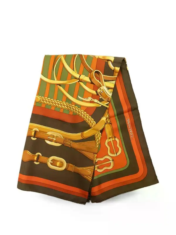 Hermès 20th Century Coaching Silk Scarf 90 Scarves - Brown
