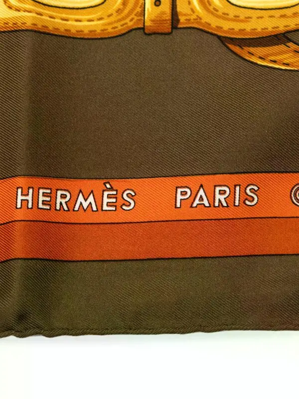 Hermès 20th Century Coaching Silk Scarf 90 Scarves - Brown