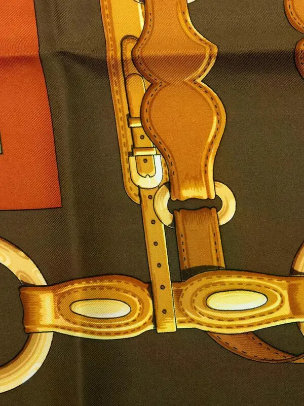 Hermès 20th Century Coaching Silk Scarf 90 Scarves - Brown