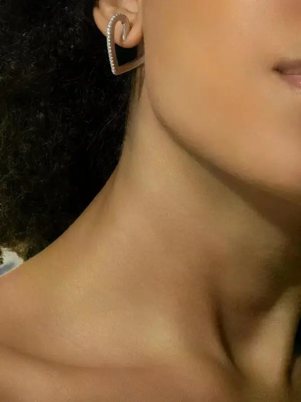 CADAR Endless Heart Diamond Hoop Earrings