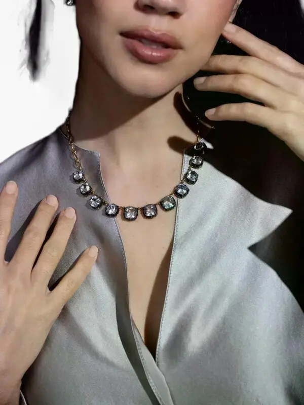 Fred Leighton White Topaz Collet Semi-riviere Necklace