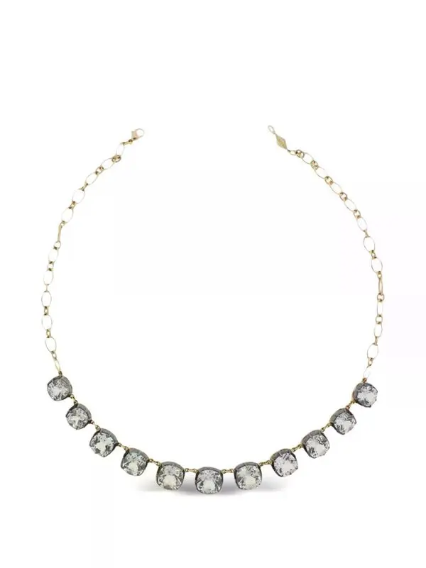 Fred Leighton White Topaz Collet Semi-riviere Necklace - Gold