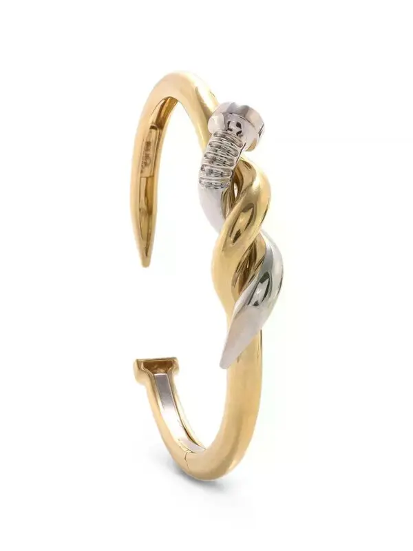 David Webb Twisted Nail Two-tone Cuff Bracelet