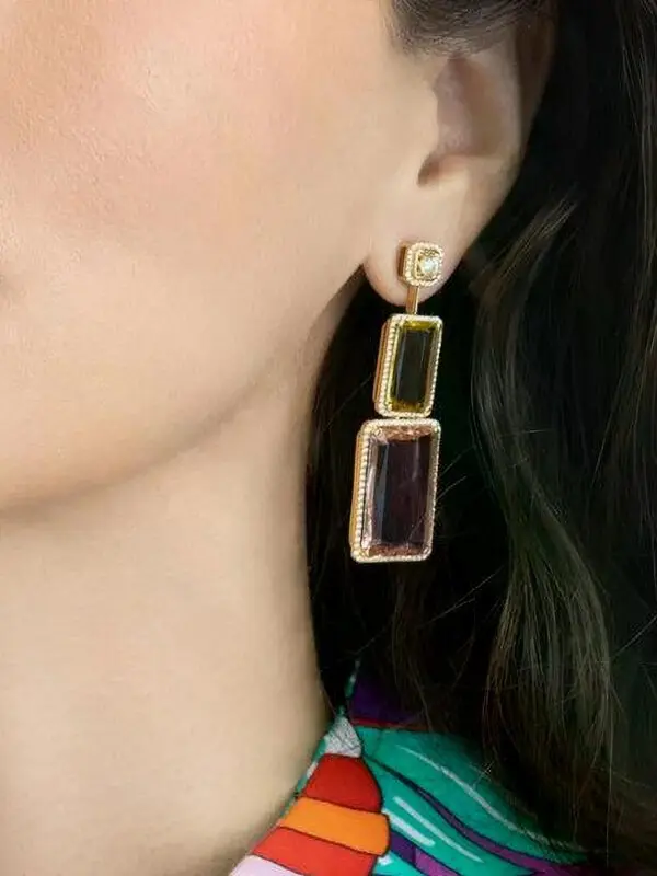 Goshwara G-one Yellow Beryl And Morganite Earrings - Gold