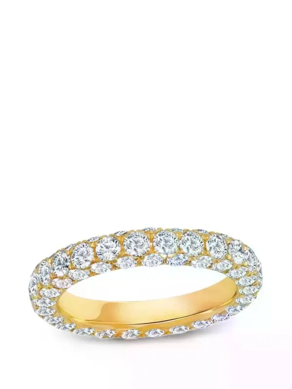 GRAZIELA Diamond Three-sided Band Ring - Gold
