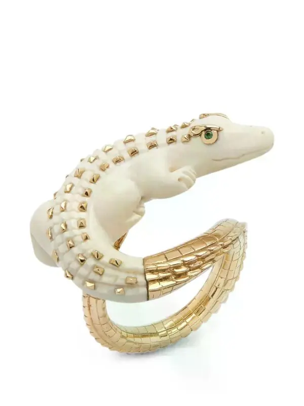 BIBI VAN DER VELDEN Alligator Twist Tsavorite And Mammoth Ring