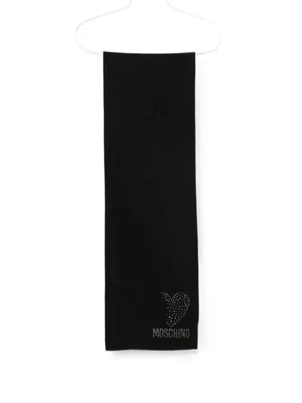 Moschino Crystal-embellished Heart Scarf - Black