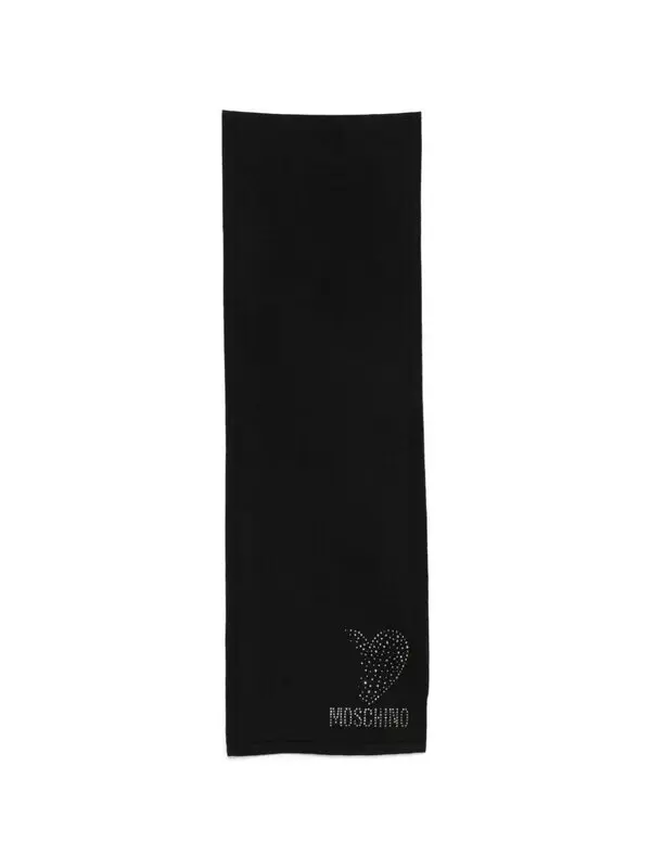 Moschino Crystal-embellished Heart Scarf - Black