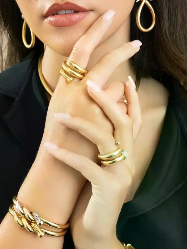 David Webb Twisted Nail Cuff Bracelet - Gold