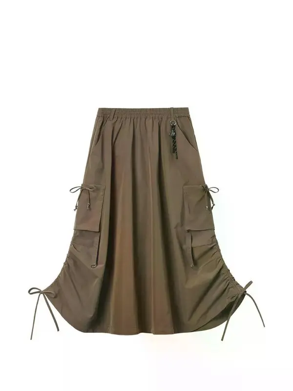 Izzue Ruched Cargo Maxi Skirt