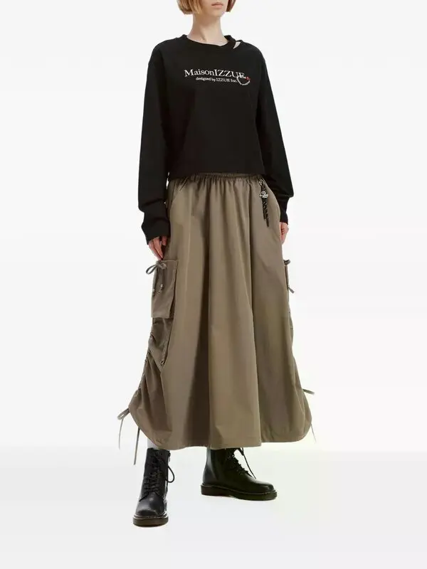 Izzue Ruched Cargo Maxi Skirt
